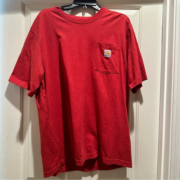 Carhartt | Shirts | Carhartt Mens Crimson Red Short Sleeve Pocket Tee ...